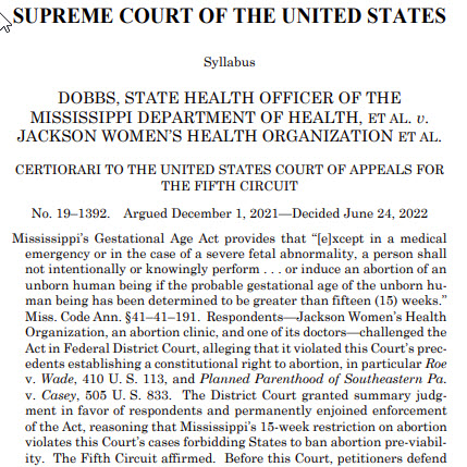U.S. Supreme Court's Dobbs decision - Sisters of St. Francis of the ...